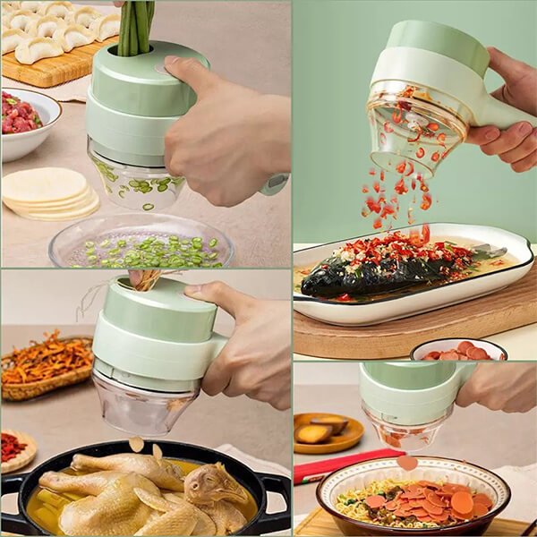 4 In 1 Electric Handheld Cooking Hammer Vegetable Cutter Set Price in ...