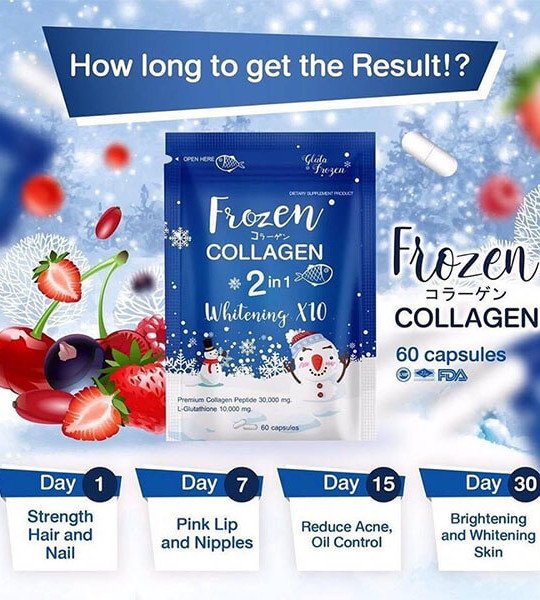 Gluta Frozen Whitening Capsules (60 Collagen Tabs) Price in Pakistan ...